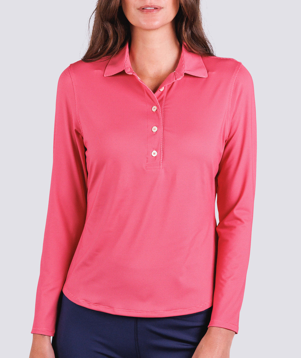 Dot-and-Shadow Long Sleeve Performance Polo | Turtleson – turtleson